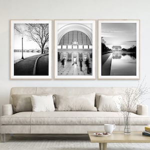 Washington DC Print Set of 3, Black and White Photography, Capitol ...