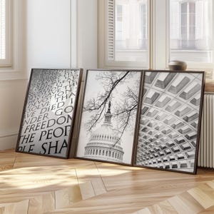 Washington DC Art, Print Set of 3 | Black and White Photography ...