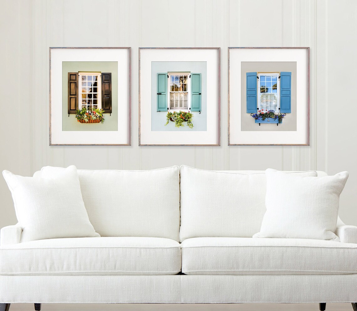 Charleston Print Set of 3 Charleston Window Photography Blue - Etsy