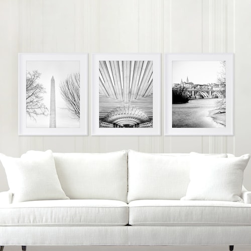 Washington DC Print Set of 3 Black and White Photography - Etsy