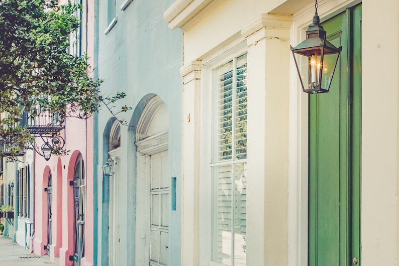 Charleston Wall Art, Rainbow Row Photography Print - Unframed ...