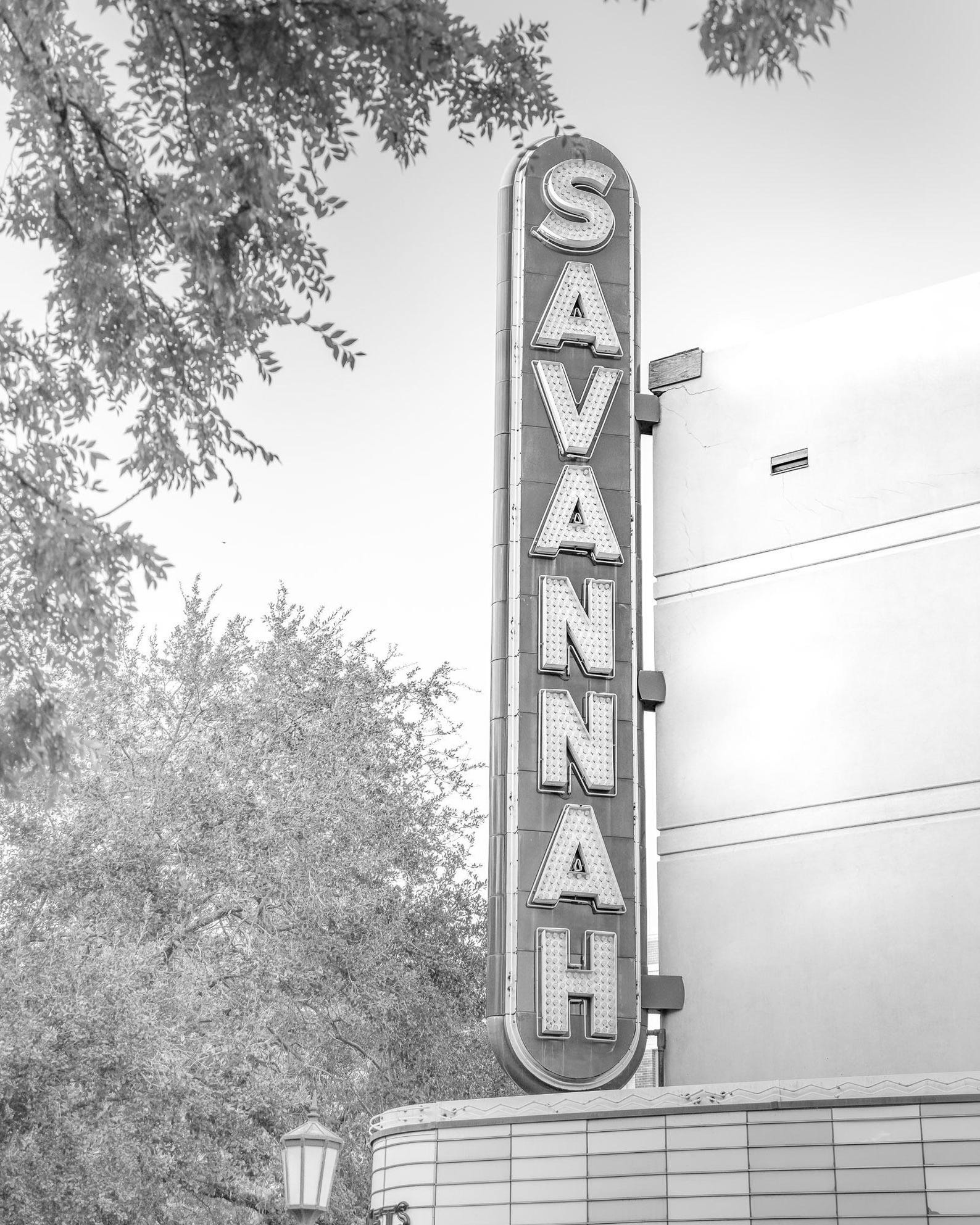 Savannah Georgia Theater Art Vintage Neon Sign Pink Print Savannah GA ...