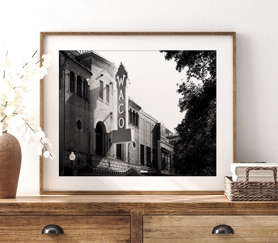 Waco Texas Photography Unframed, Black and White Waco Print, Waco Sign ...