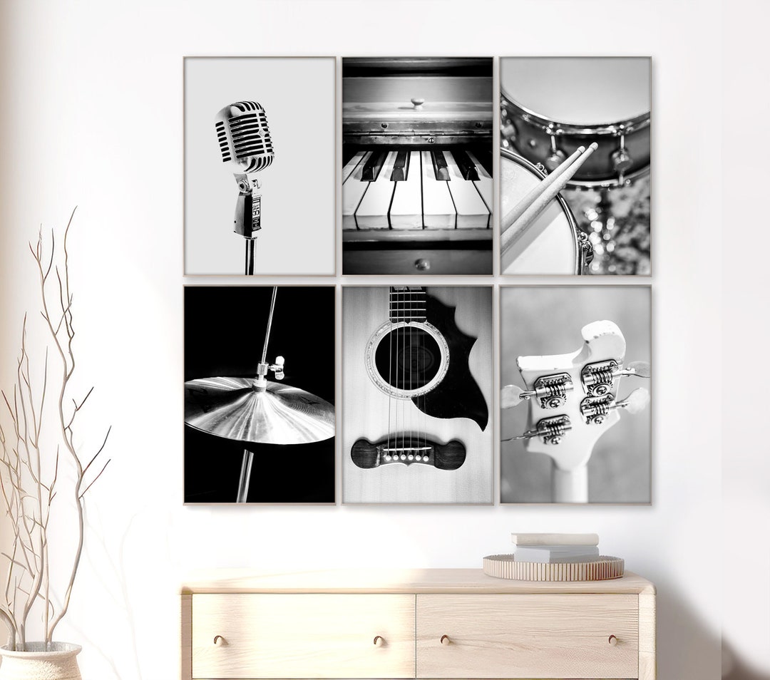 Music Art, Black and White Photography Music Prints Gift for Musician ...