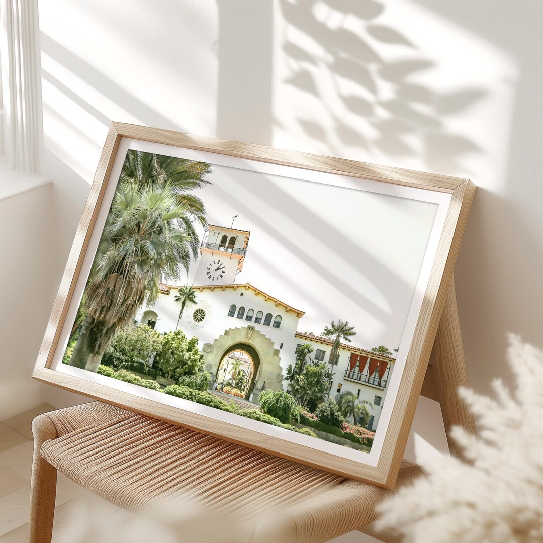 Santa Barbara Print, Southern California Art Santa Barbara Courthouse ...