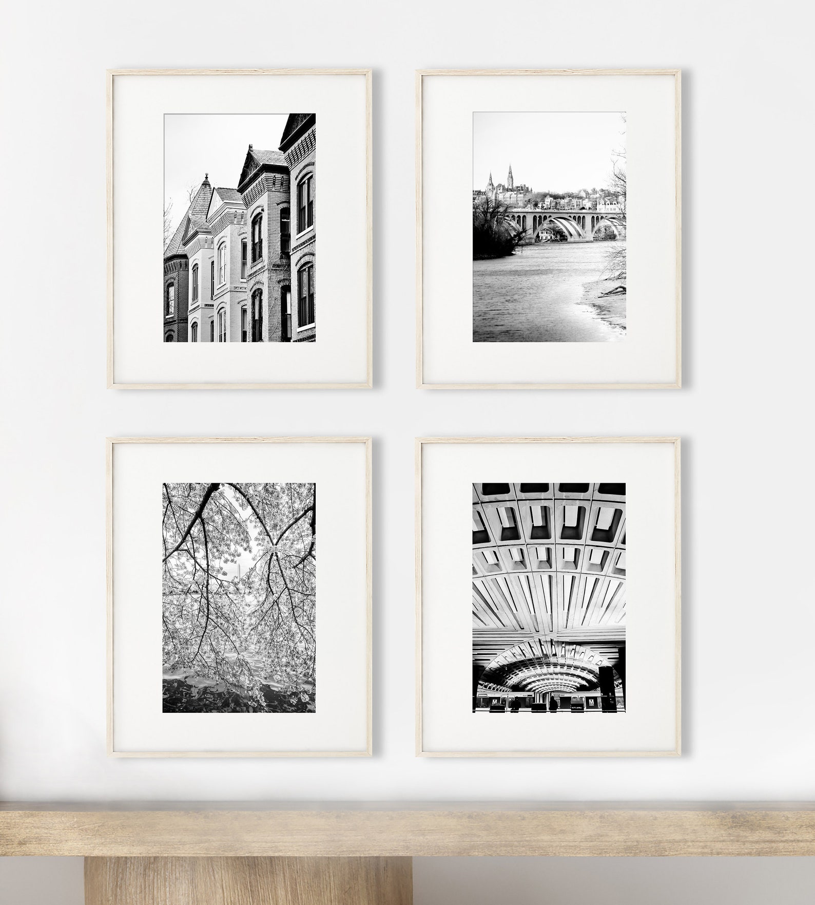 Washington DC Print Set of 4 Black and White Photography - Etsy