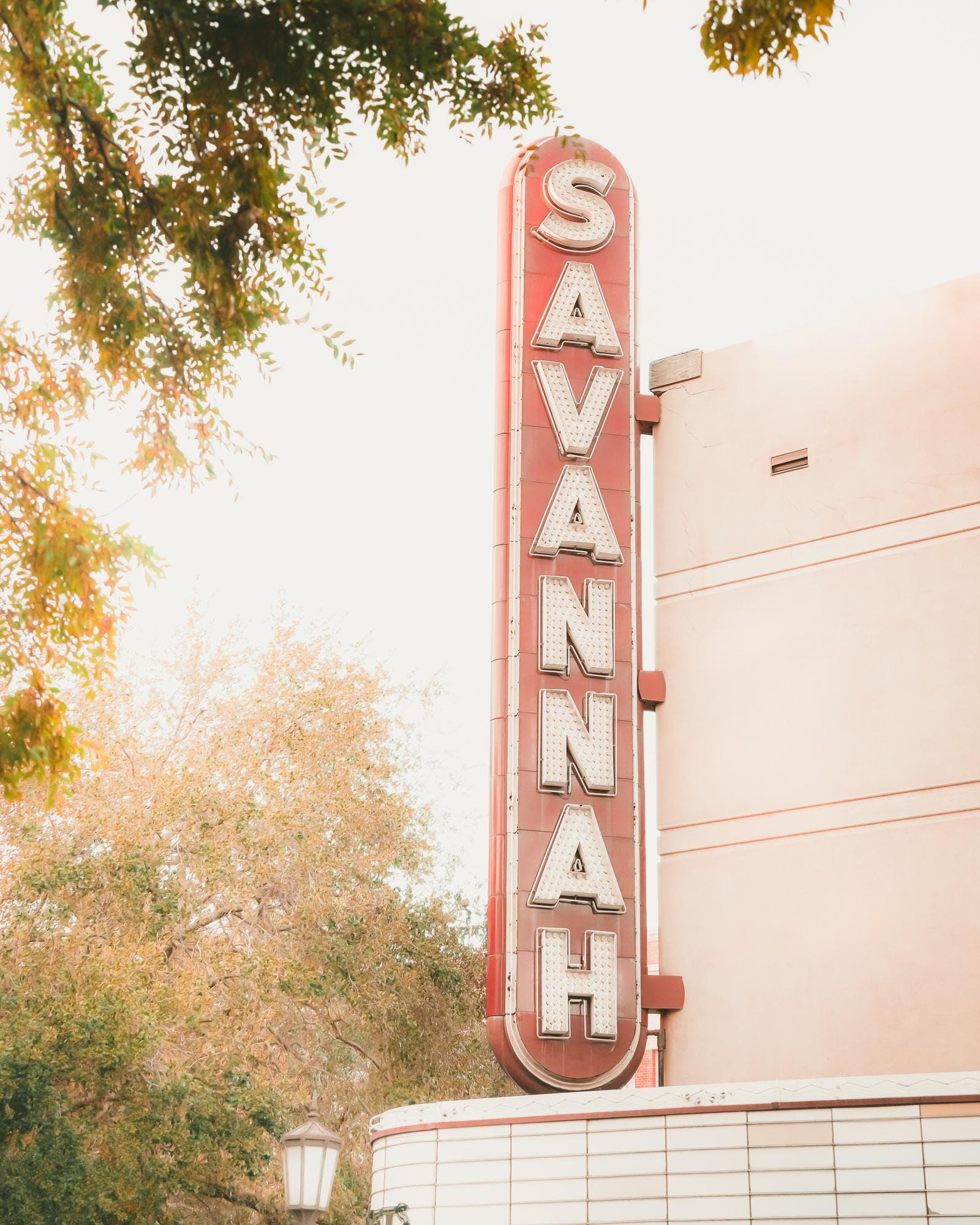 Savannah Georgia Theater Art Vintage Neon Sign Pink Print Savannah GA ...
