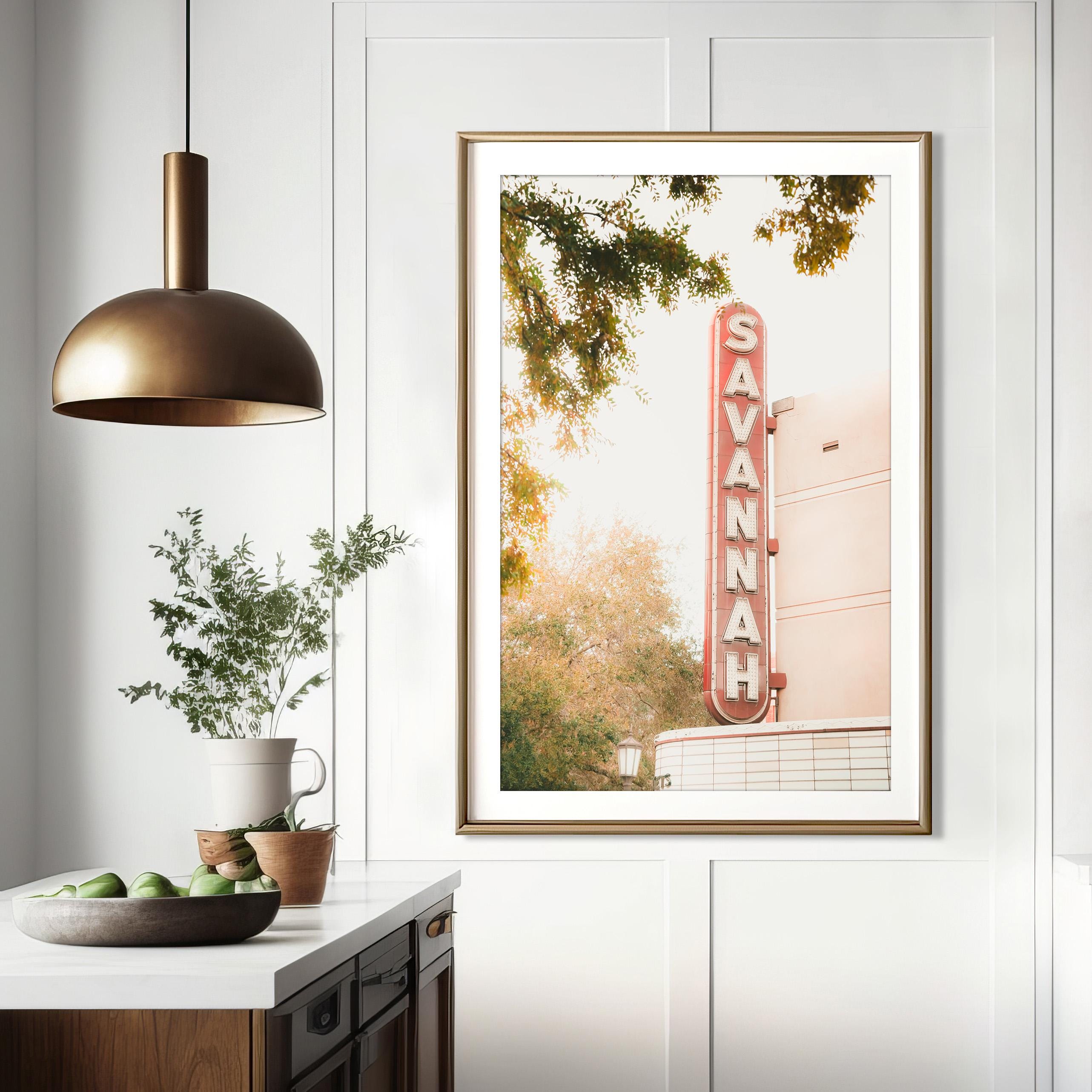 Savannah Georgia Theater Art Vintage Neon Sign Pink Print Savannah GA ...