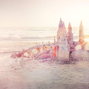 Sandcastle Art, Beach Photography Print, Coastal Decor, Nursery Art ...
