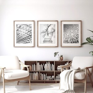Washington DC Art, Print Set of 3 | Black and White Photography ...