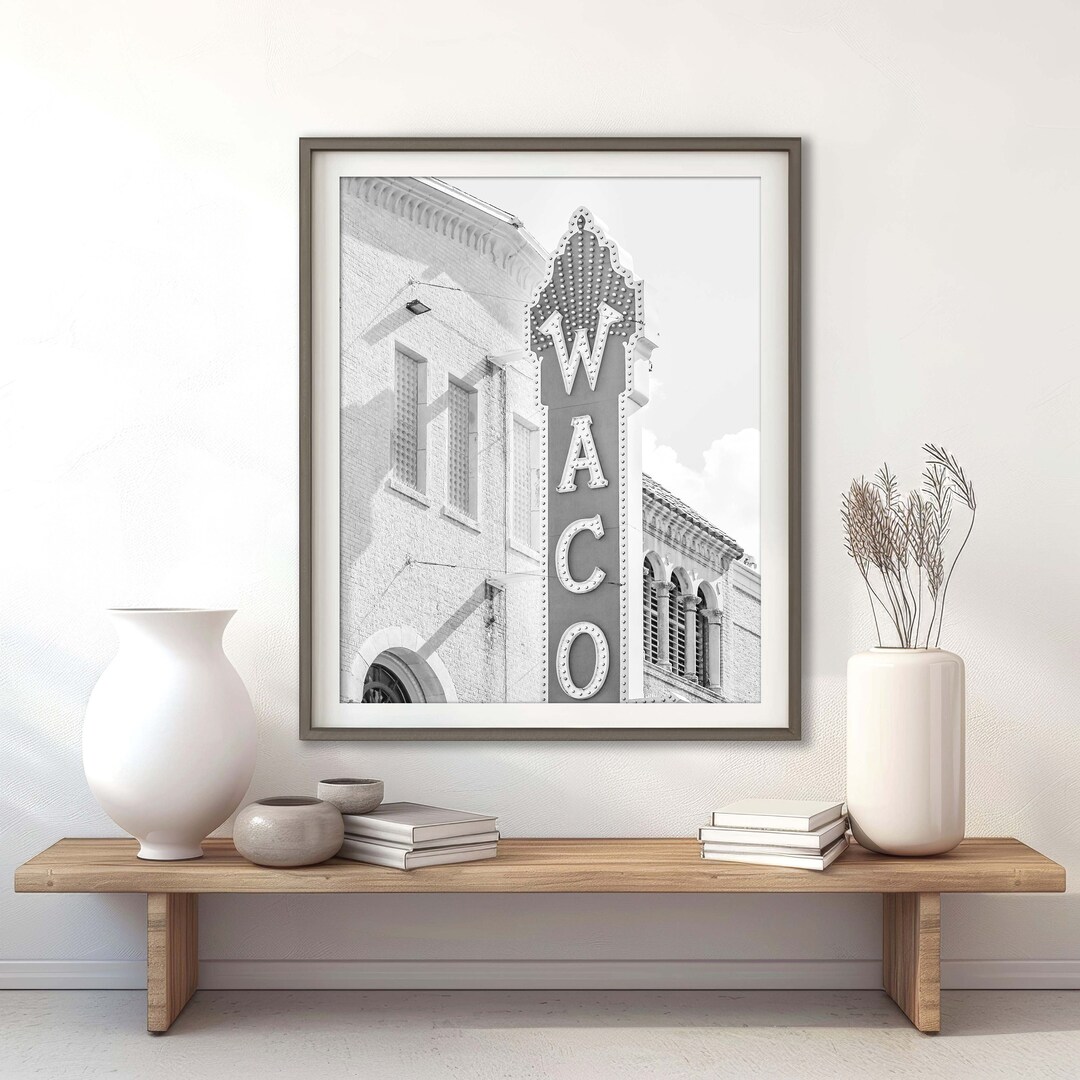 Waco Texas Print, Waco Wall Art Black and White Waco Photography Waco ...