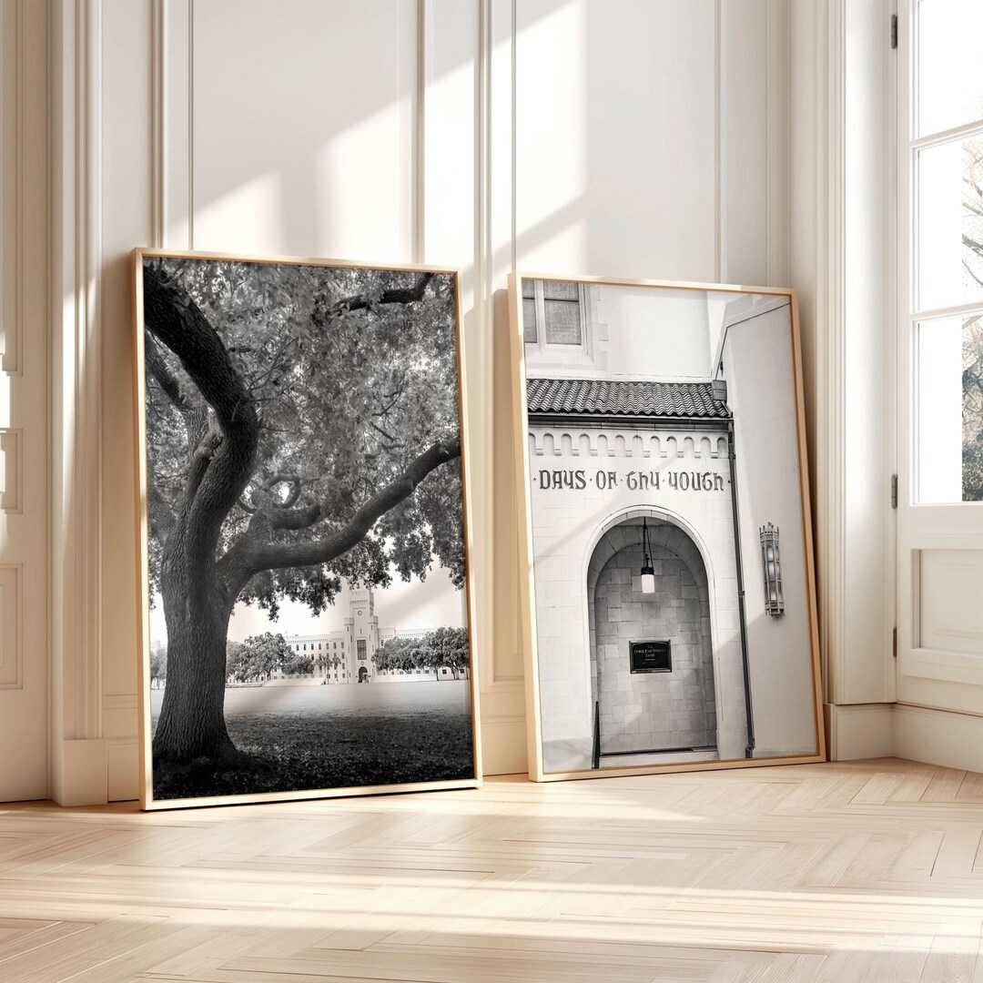 Citadel Prints, Set of 2 Black and White Charleston Art the Citadel Art ...