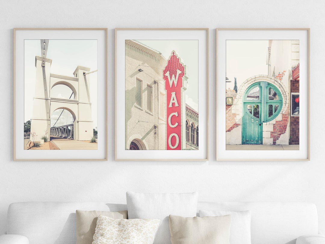 Waco Texas Photography Unframed Waco Wall Art, Texas Print Set of 3 ...