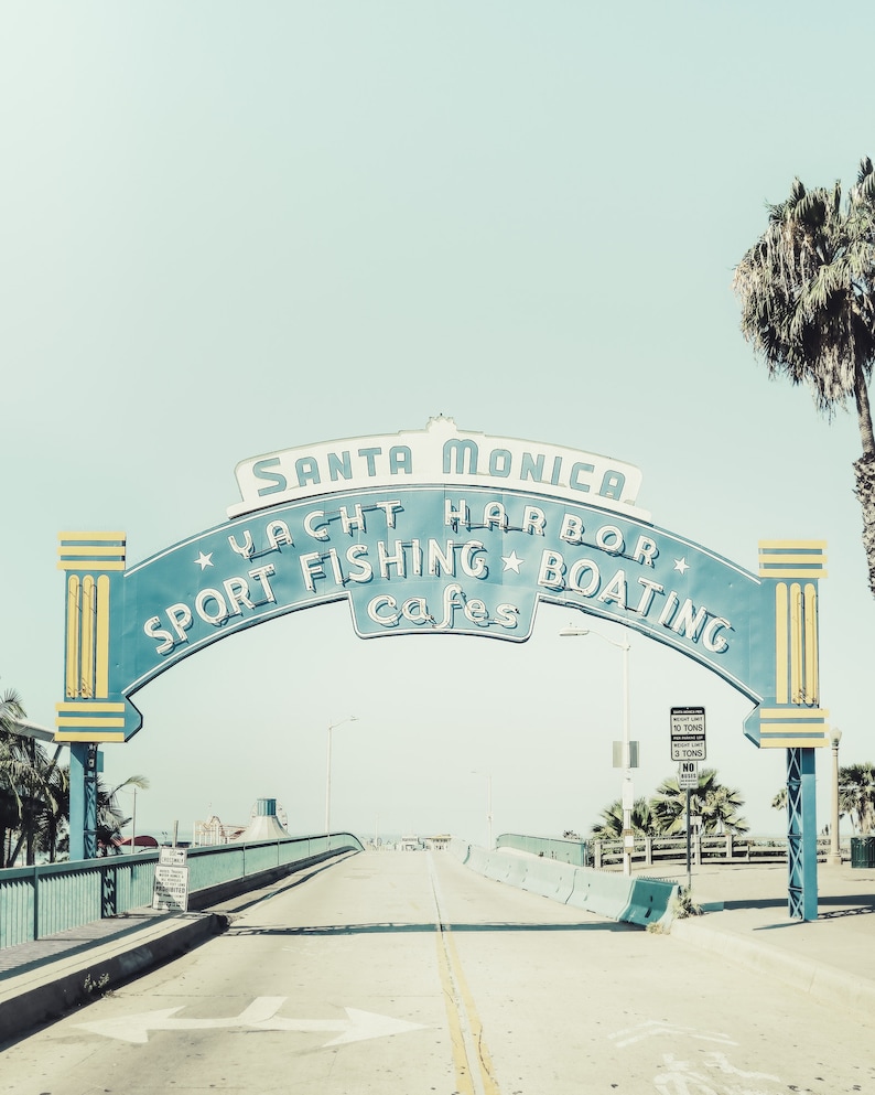 Los Angeles Photography, Santa Monica Pier Print, Santa Monica Sign ...