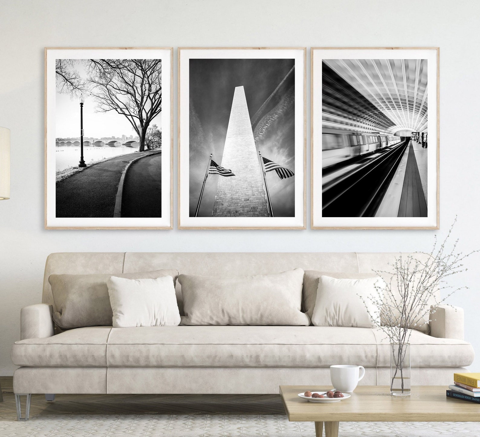 Washington DC Print Set of 3 Black and White Photography - Etsy