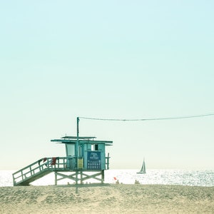 Los Angeles Photography, Lifeguard Stand Print, Beach Art, Santa Monica ...