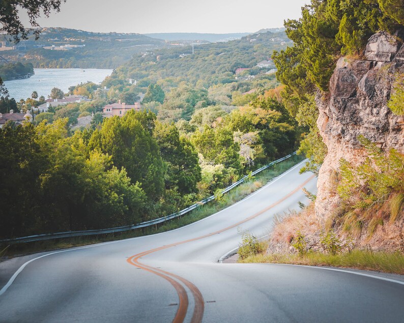Austin Texas Print, Road Photography - Unframed | Mount Bonnell ...