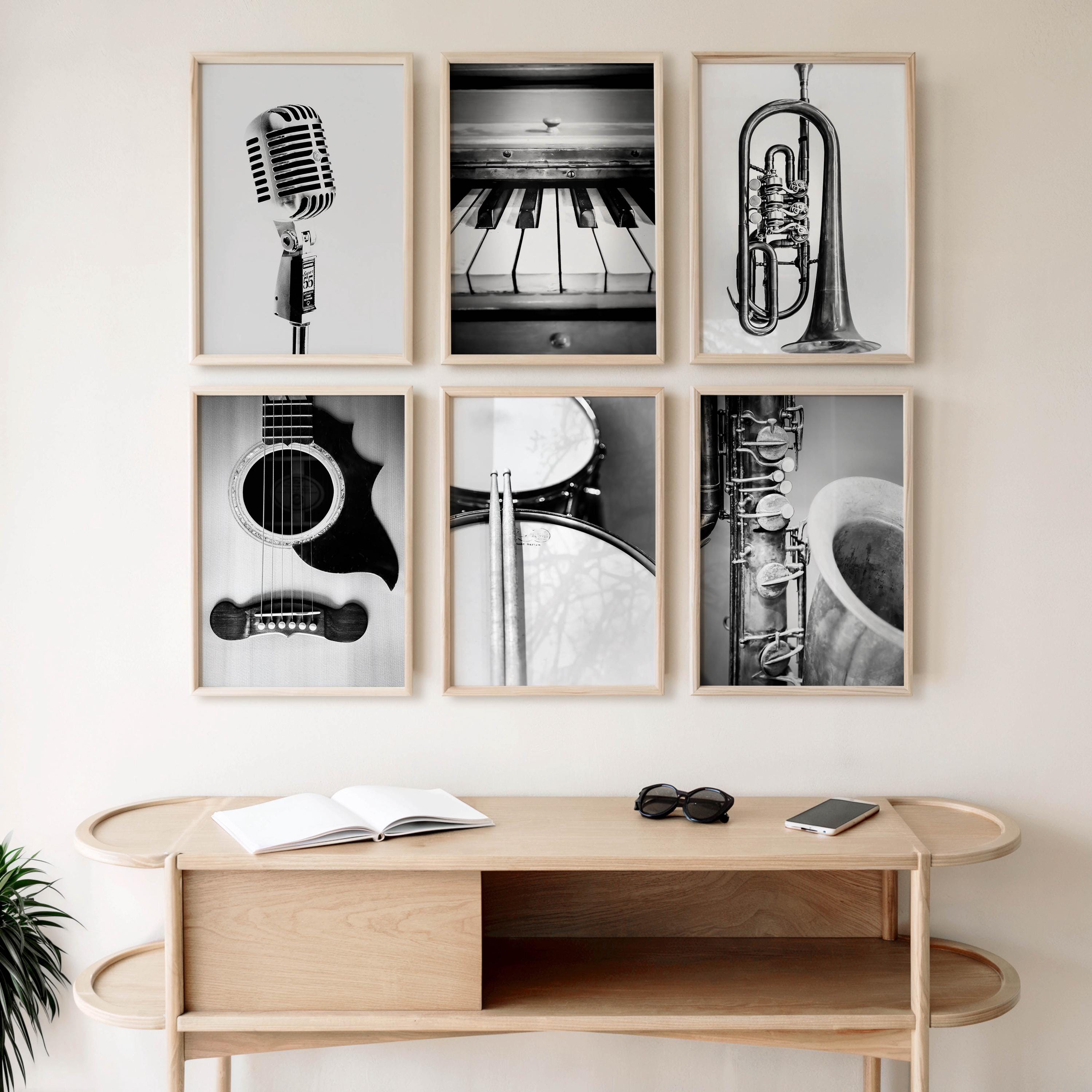 Music Art, Black and White Photography, Print Set of 6, Vintage ...