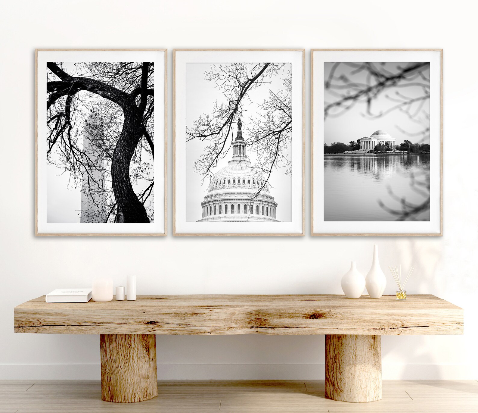 Washington DC Art Set of 3 Prints Unframed Black and White - Etsy