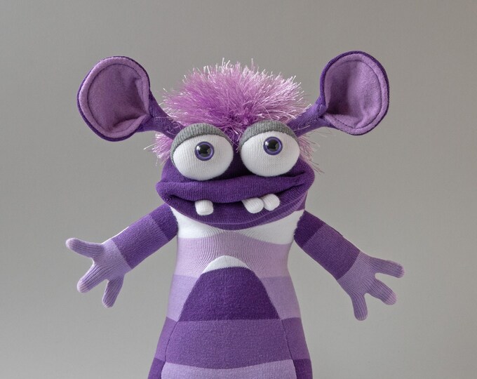 Purple Plushy Friendly Monster, Kawaii Comfort Stuffy, Grandkids Gift ...