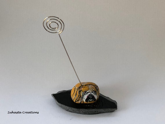 Photo/card Holder Pet Rock Bulldog Place Cardtable - Etsy