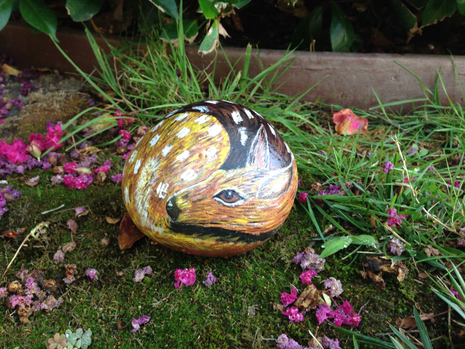 Hand-painted Fawn Stone: Forest Animal Decor, Pet Lover Gift - Etsy