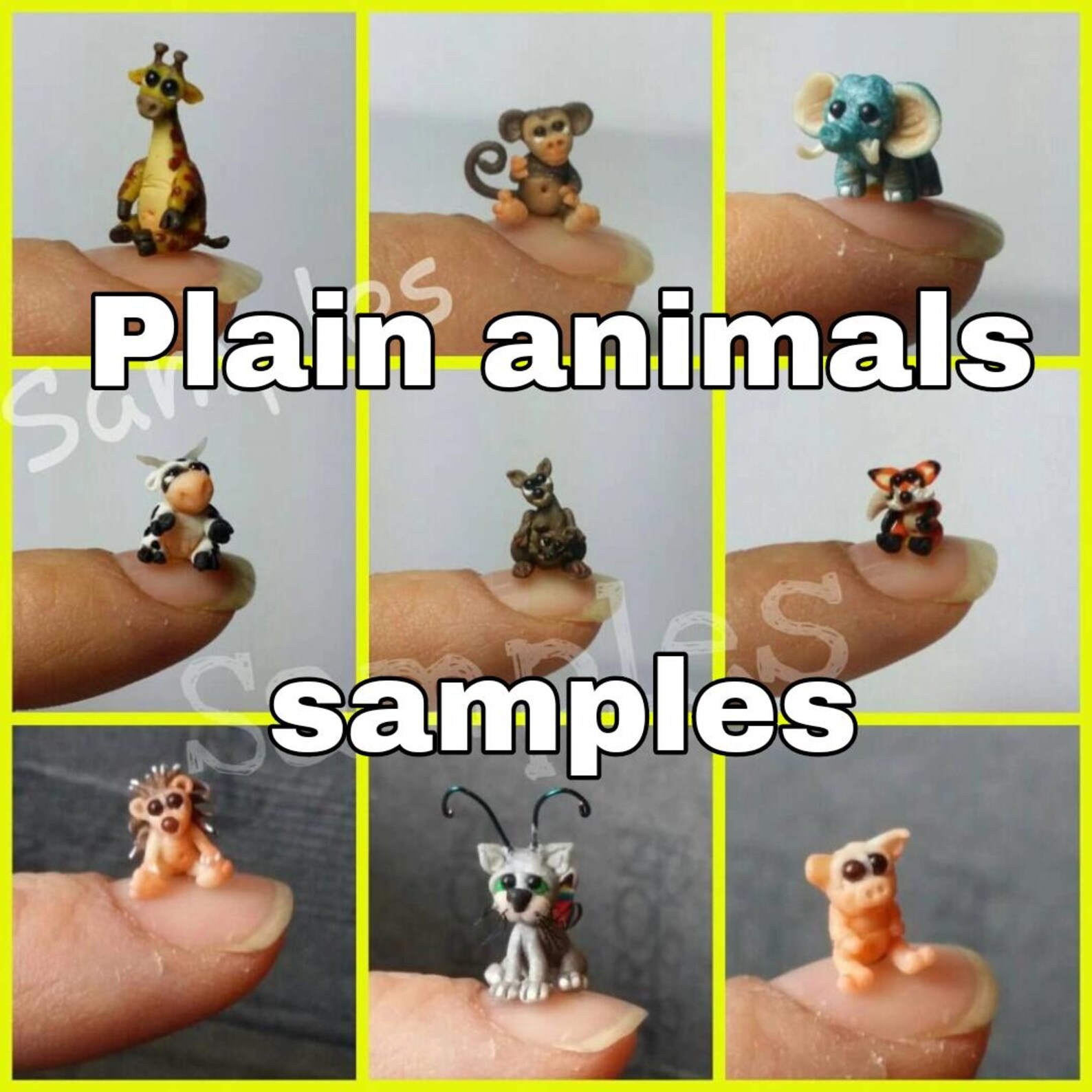 MADE TO ORDER Your Choice of One Micro Animal, Giraffe, Hippo, Zebra ...