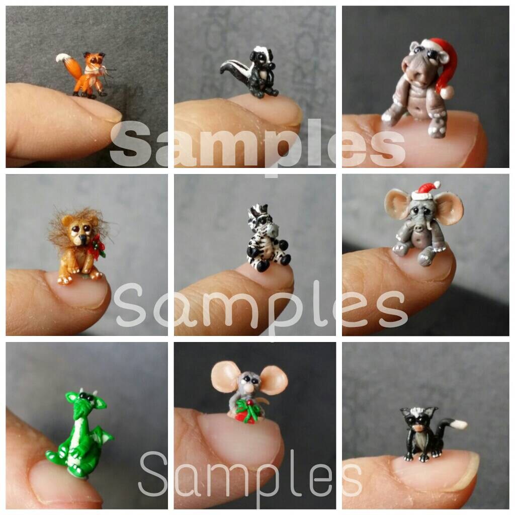 MADE TO ORDER Your Choice of One Micro Animal, Giraffe, Hippo, Zebra ...