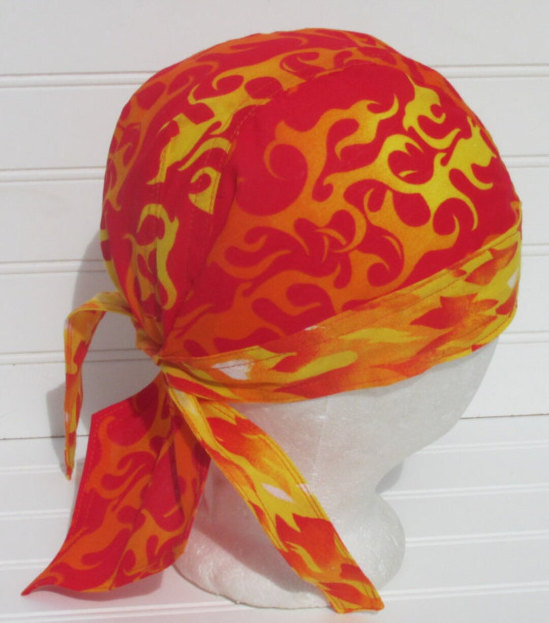 Orange Flames Skull Cap Doo Rag Medical Scrub Hat Chemo - Etsy UK