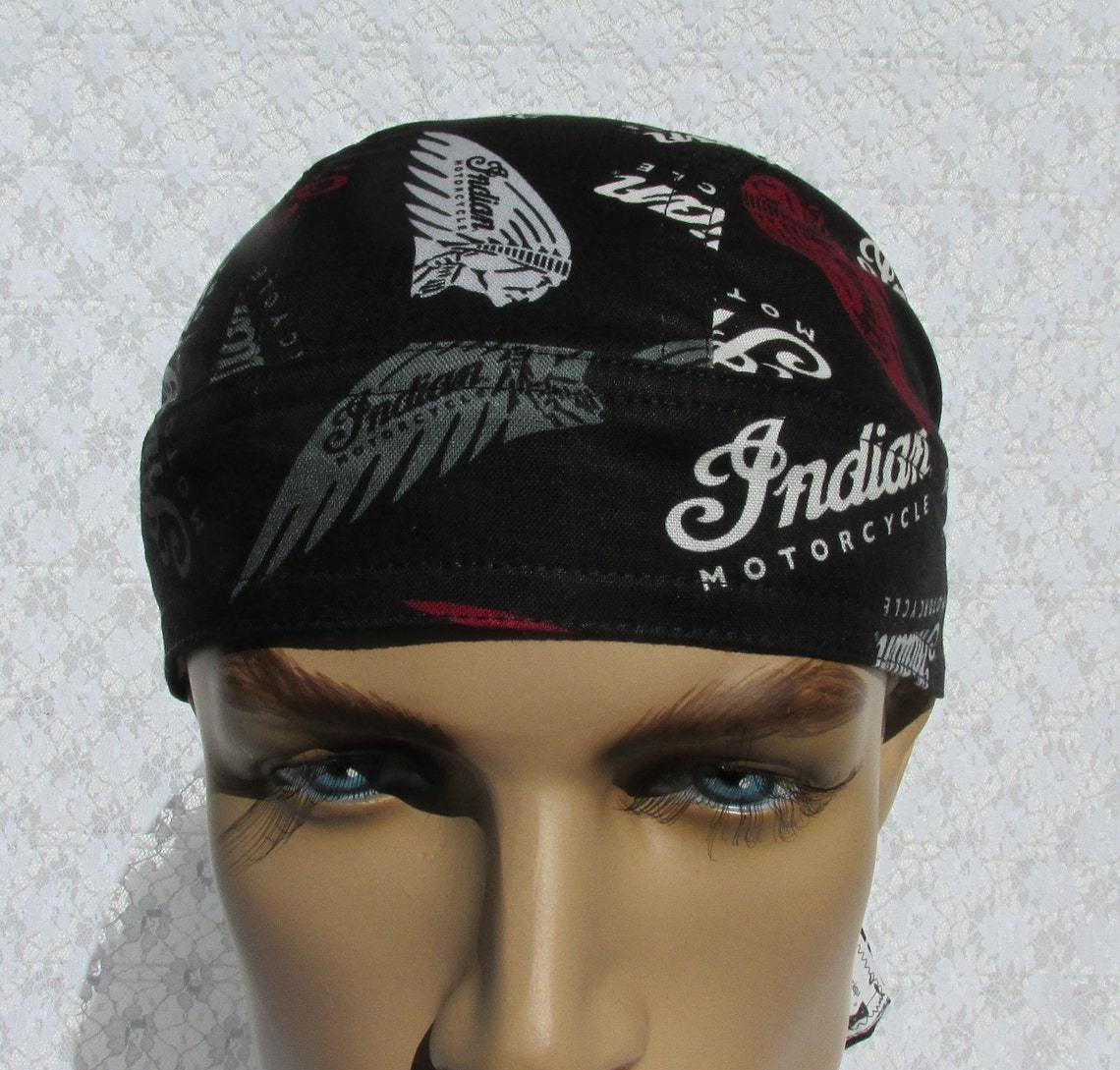 Indian Motorcycle Skull Cap Doo Rag Chemo Hat Scrub Hat | Etsy