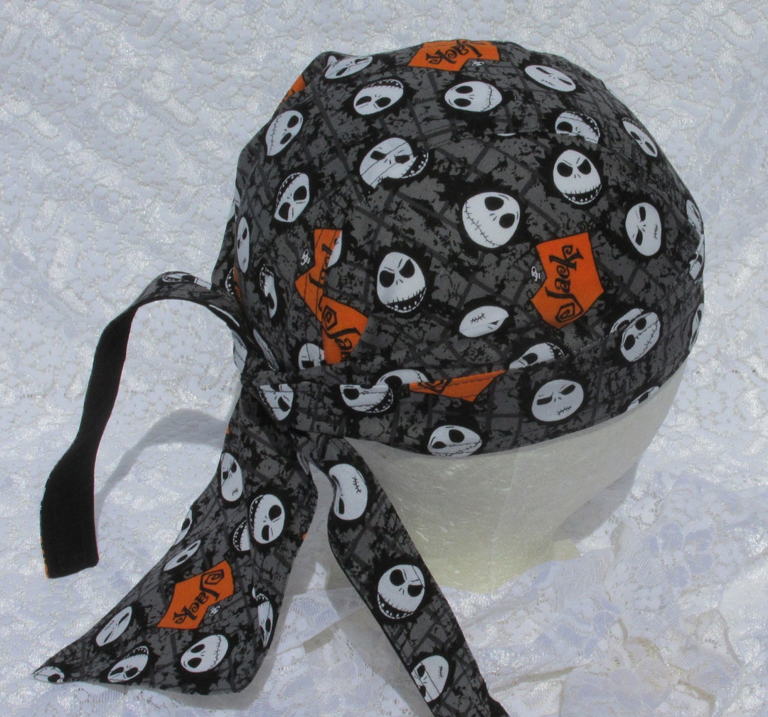 Handmade Halloween Character Skull Cap Bandana Hat With Sweatband. - Etsy