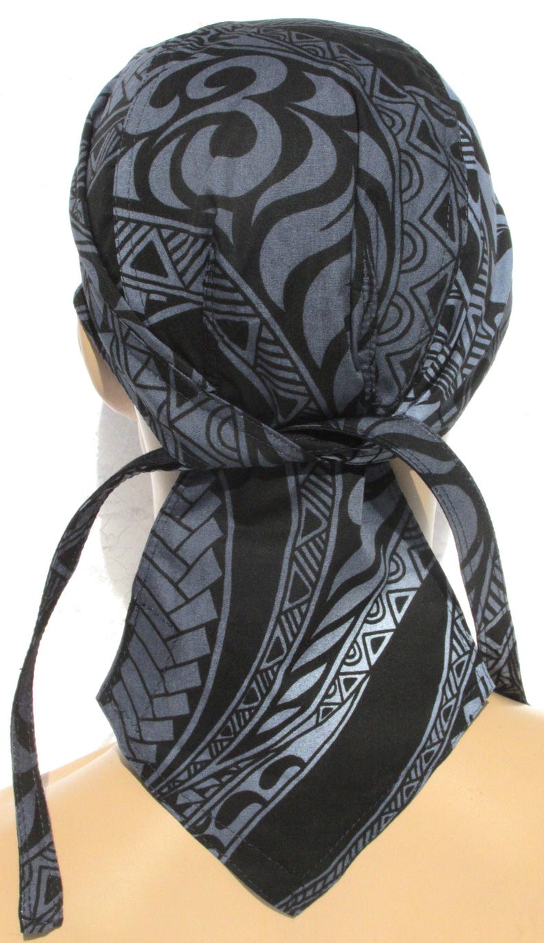 Handmade Polynesian Tribal Skull Hat Cancer Hair Loss Bandana Hat With ...