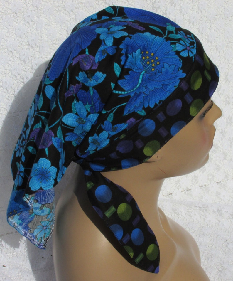 Floral head scarf chemo scarf cancer scarf head wrap with a | Etsy