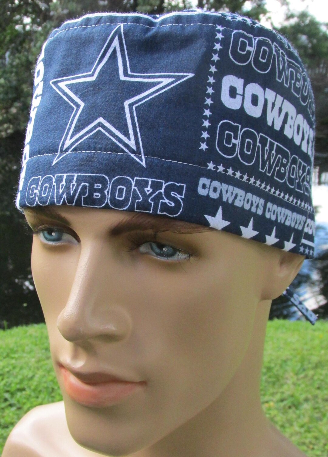 Handmade Football Scrub Cap Bandana Chemo Hair Loss Hat With Sweatband ...