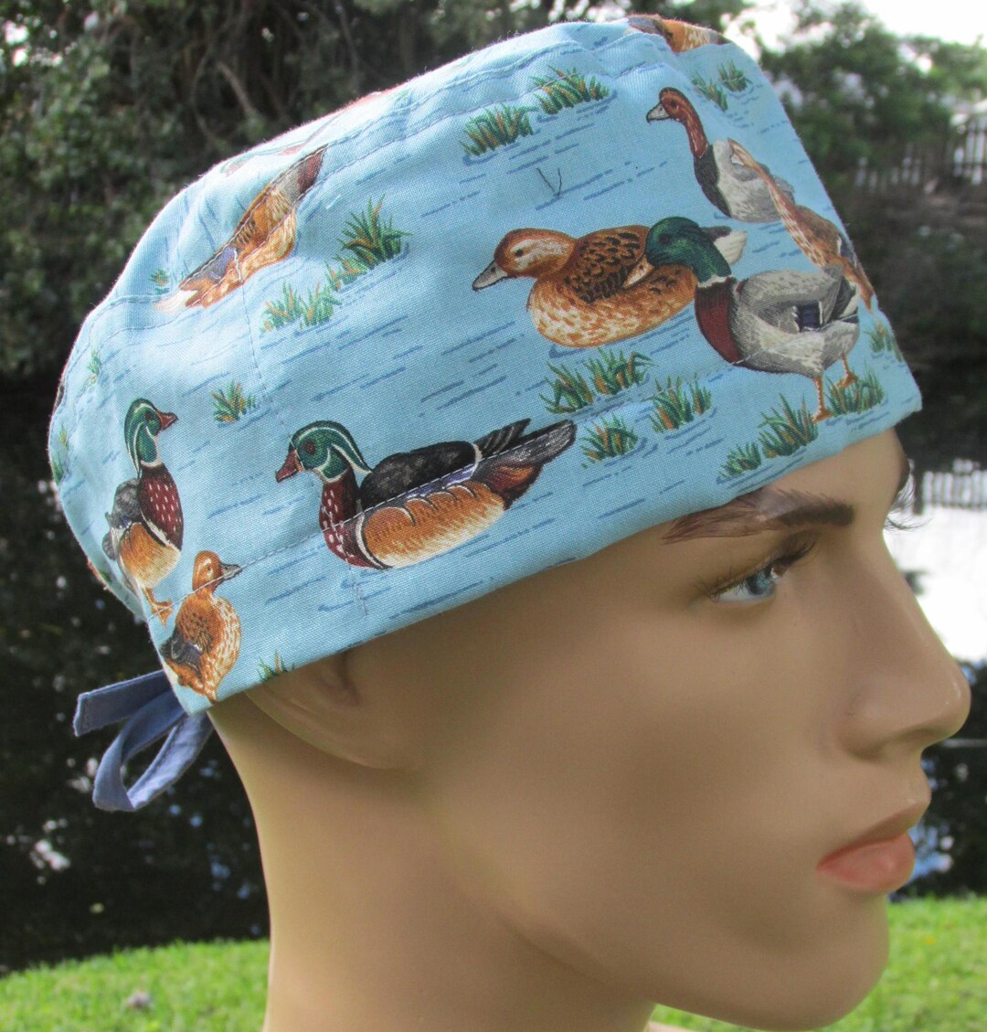 Mallard Duck Scrub Cap: Handmade Cotton Chemo Hat - Etsy