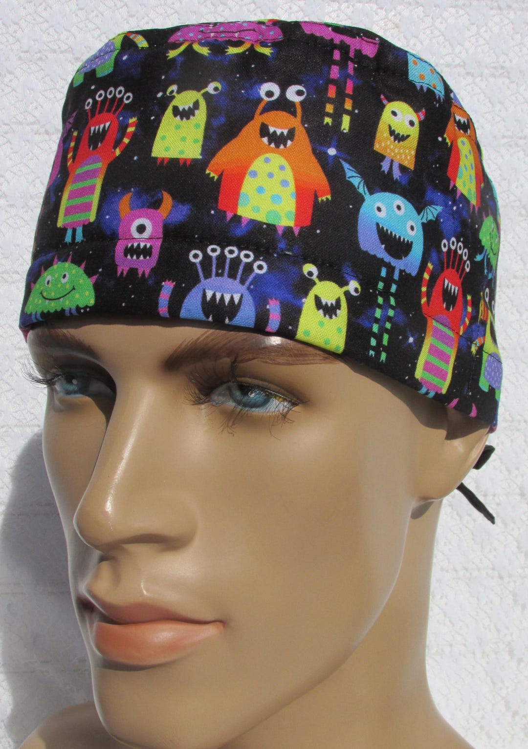 Handmade Alien Monster Scrub Cap Chemo Hair Loss Hat Chef Hat With ...