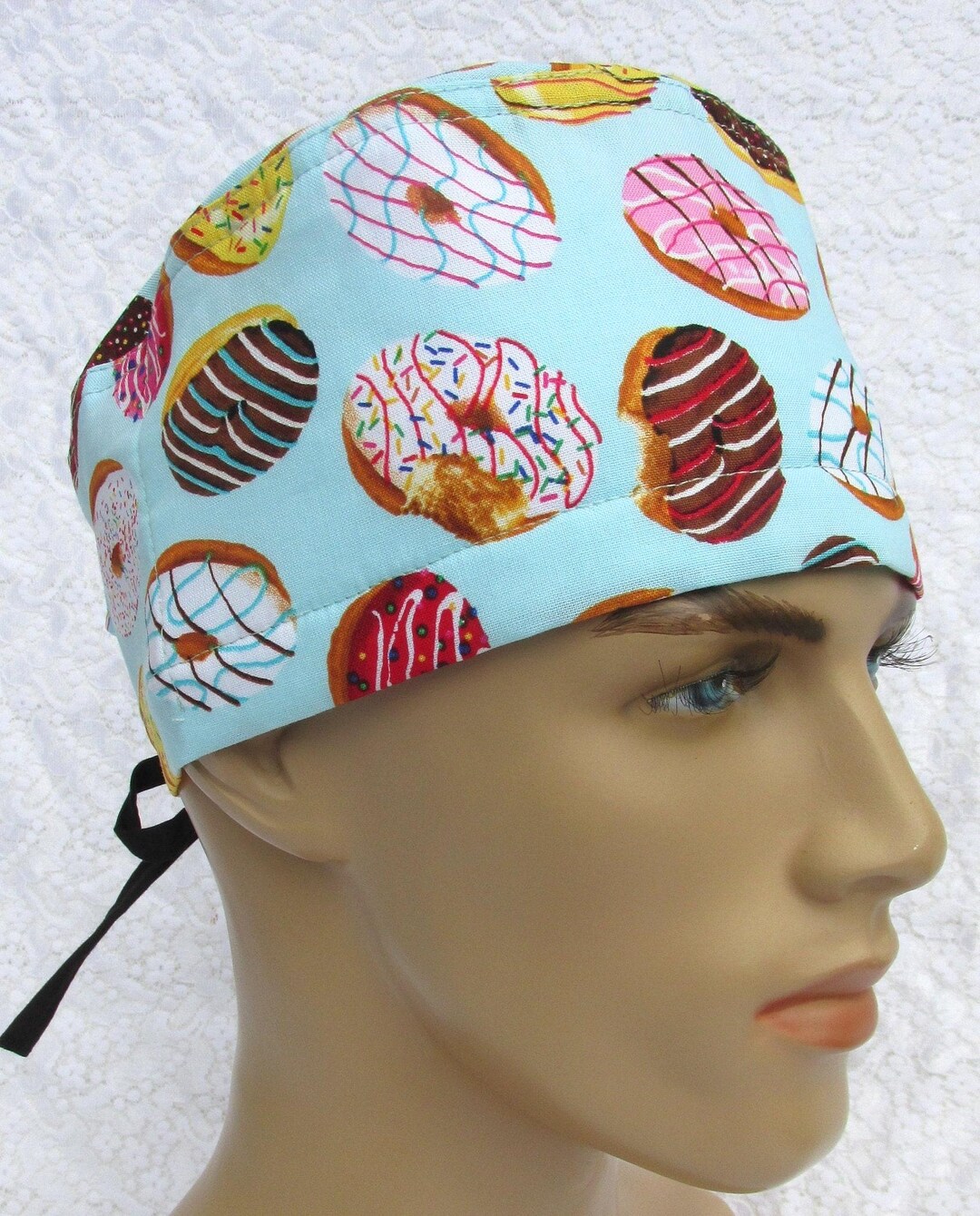 Handmade Doughnut Scrub Cap Cancer Hair Loss Hat With Sweatband. - Etsy
