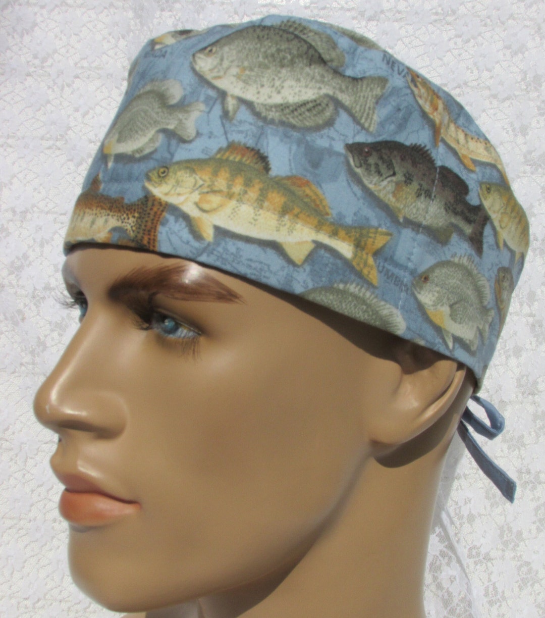 Handmade Fish Scrub Cap Cancer Hair Loss Hat With Sweatband. - Etsy