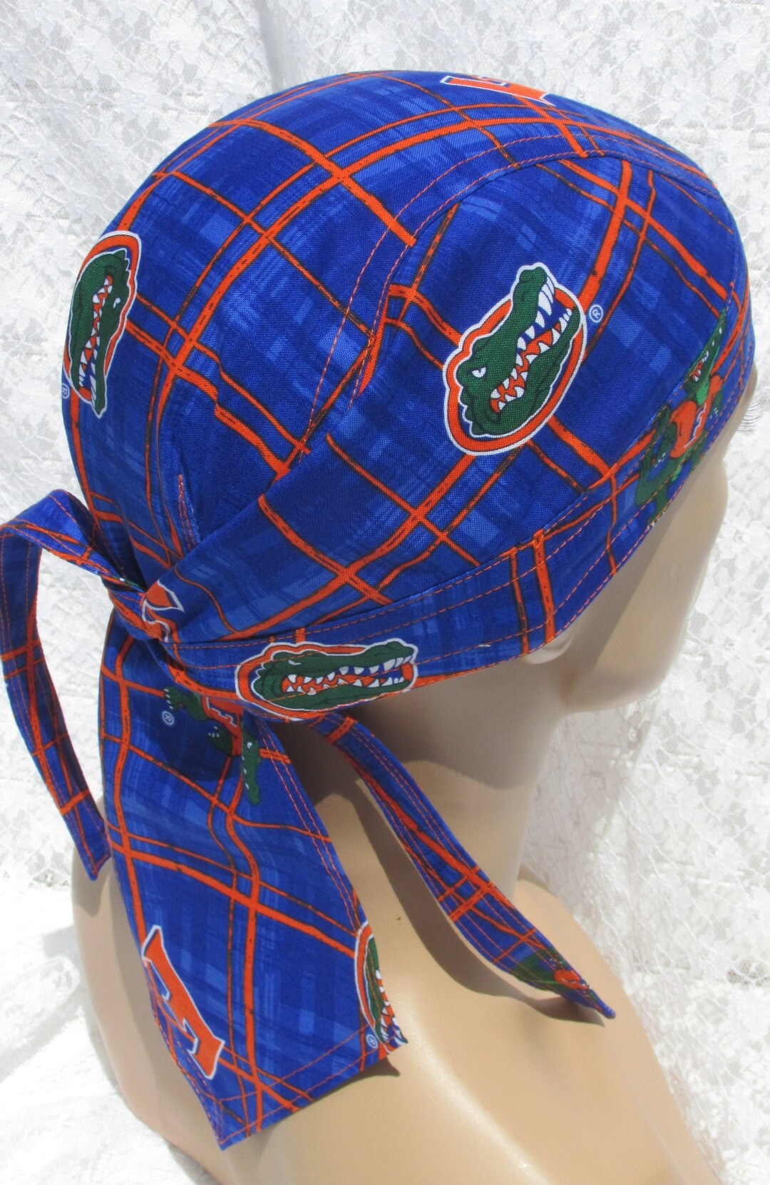 Sports Skull Cap, Doo Rag, Bandana Hat, Chemo Hair Loss Hat With a ...