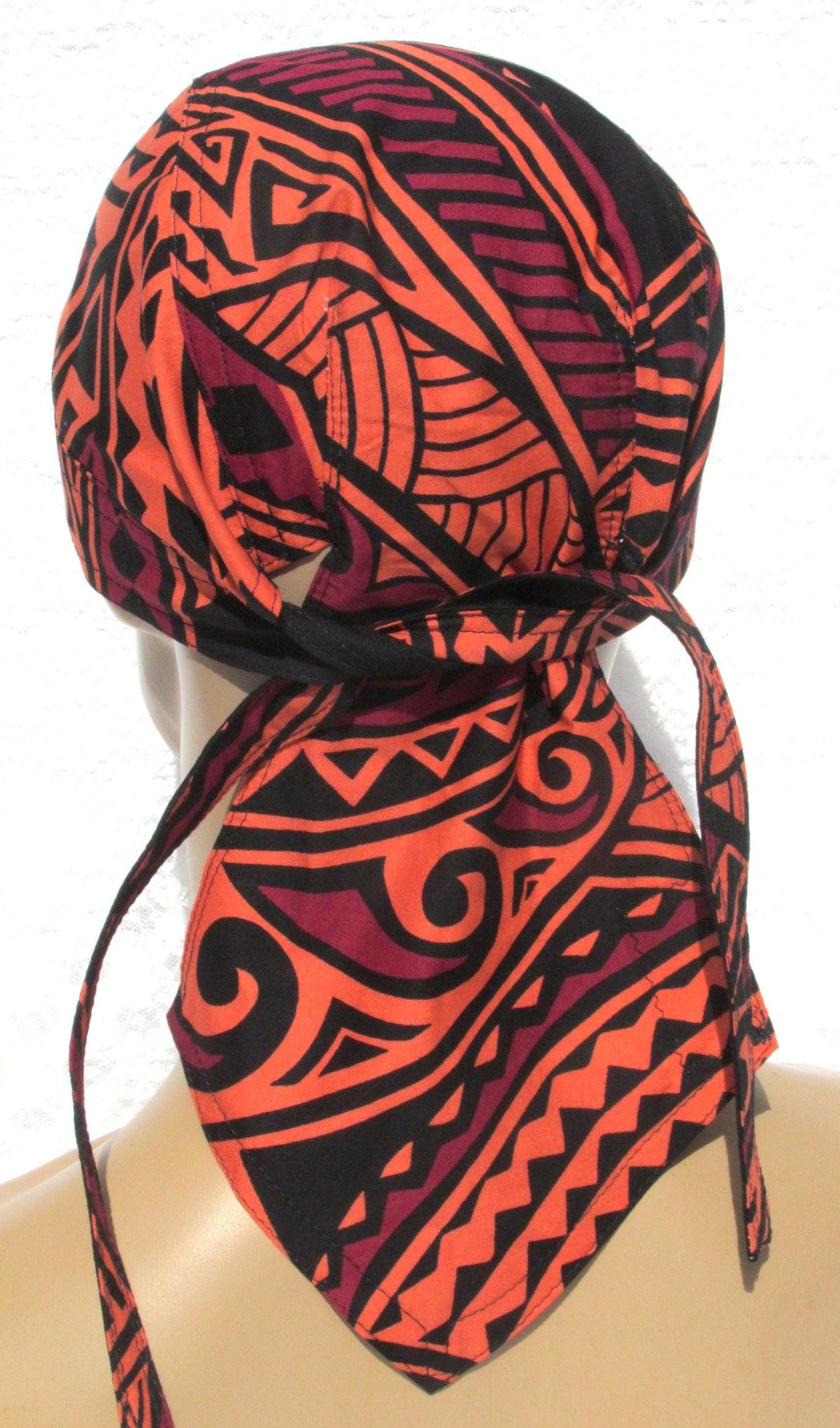 Handmade Polynesian Tribal Skull Cap Bandana Hat Chef Hat With ...