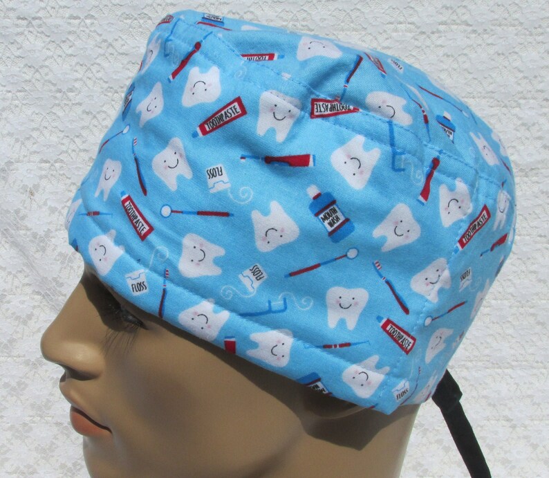 Dentist Scrub Hat With a Cotton Terry Cloth Sweat Band. Hand - Etsy