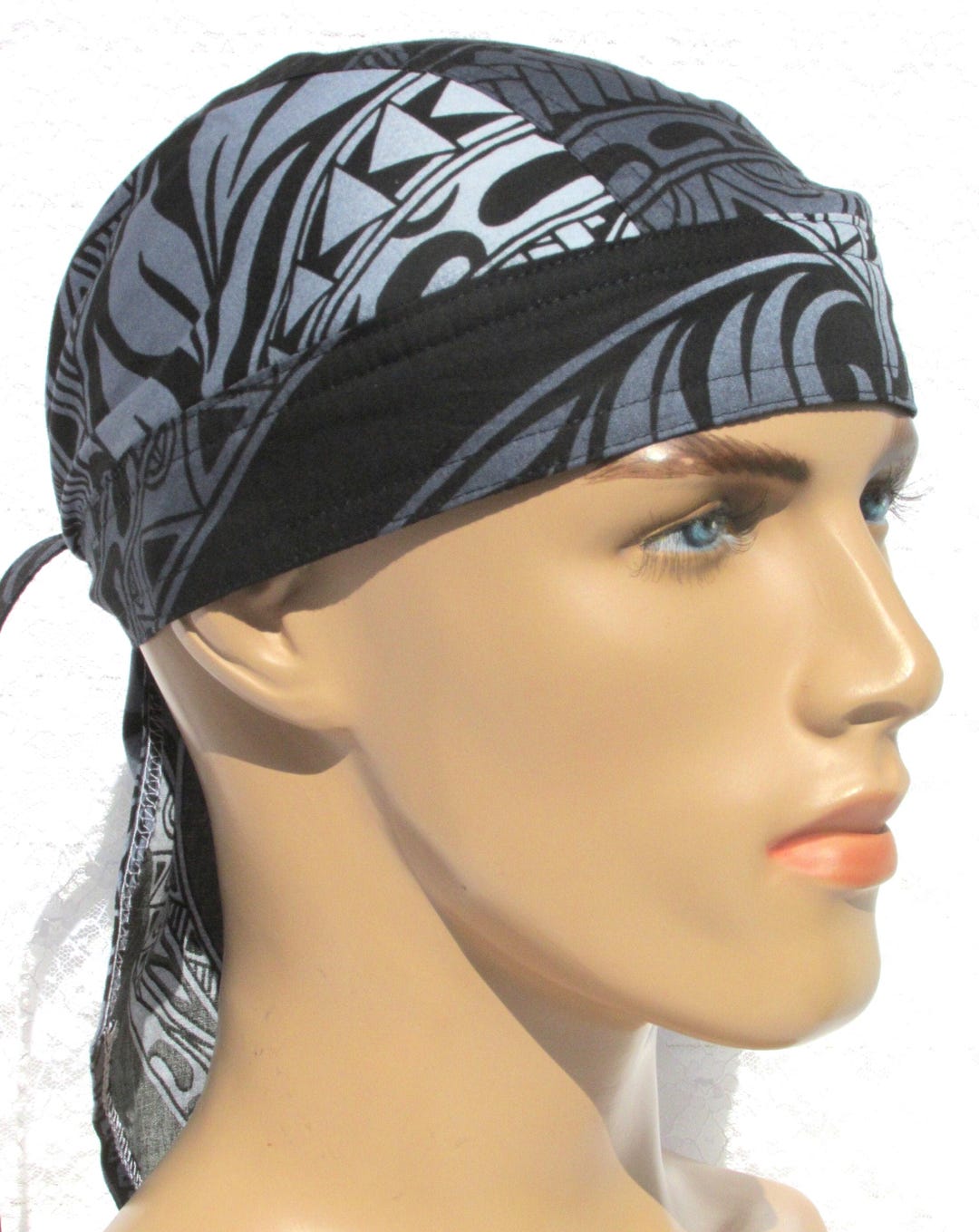Polynesian Tribal Skull Cap, Doo Rag, Chemo Hair Loss Hat, Bandana ...