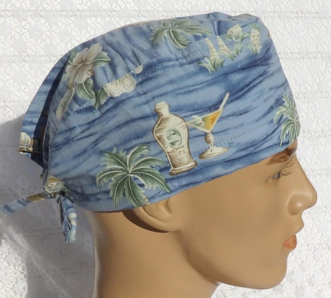 Handmade Upcycled Clothing Hawaiian Scrub Cap Chemo Hair Loss Hat With ...