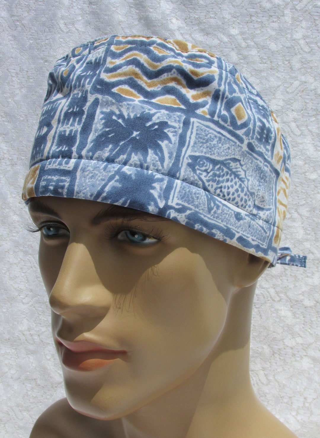 Handmade Upcycled Clothing Scrub Cap, Chemo Hair Loss Hat, Chef Hat ...