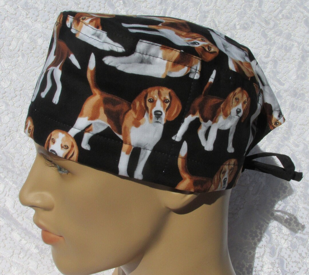 Dog scrub hat, Basset Hound dog scrub hat, chemo hat, cancer hat, chef ...
