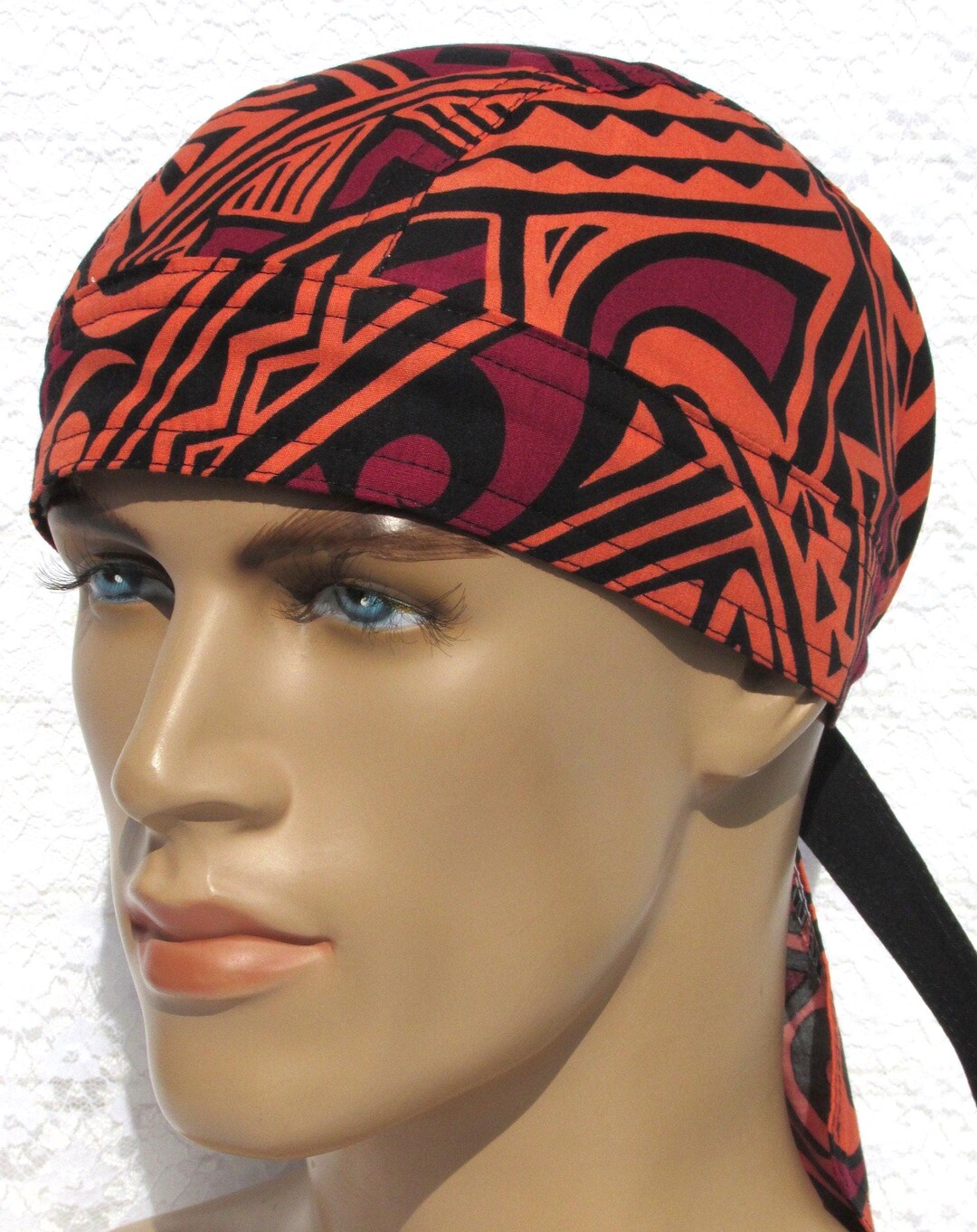 Handmade Polynesian Tribal Skull Cap Bandana Hat Chef Hat With ...