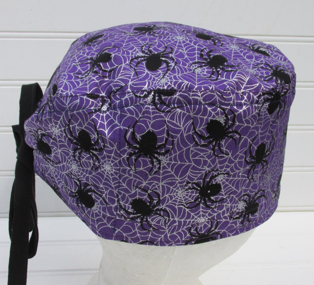 Spider Scrub Cap, Chemo Hair Loss Hat With a Cotton Terry Cloth ...