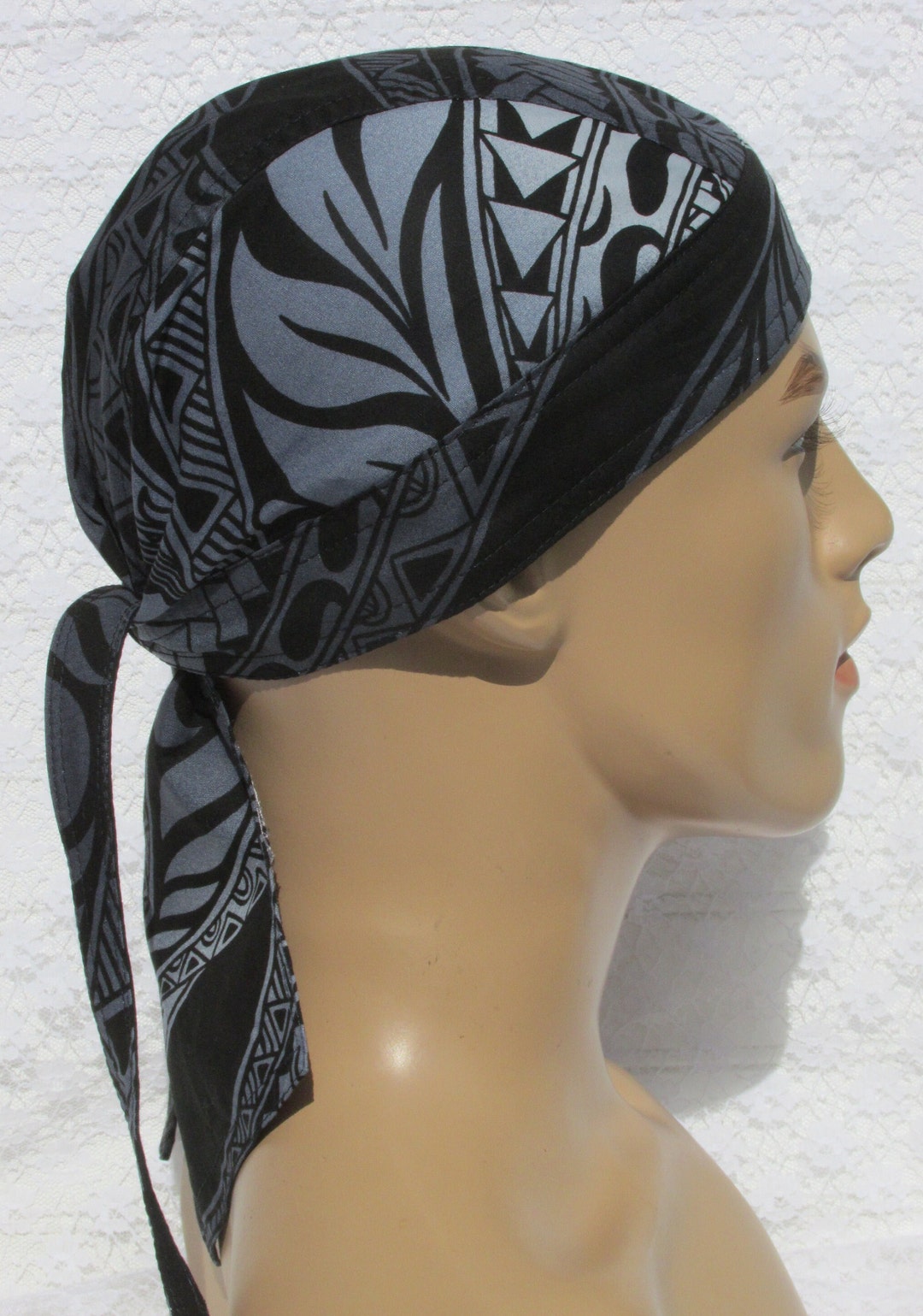 Skull Cap, Doo Rag, Chemo Hat, Cancer Hair Loss Hat With a Cotton Terry ...