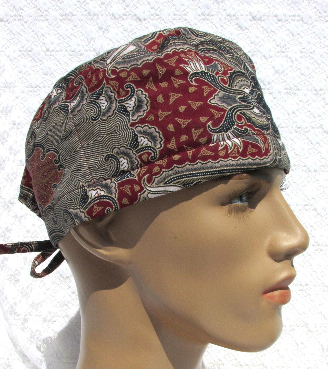 Ethnic, African Scrub Hat, Chemo Hat, Chef's Hat With a Cotton Terry ...