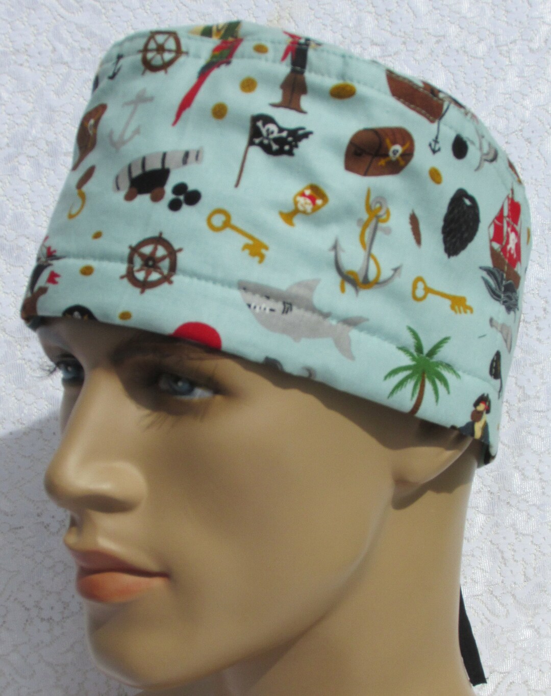 Pirate Ship Scrub Cap, Chemo Hair Loss Hat, Chef Hat With a Cotton ...
